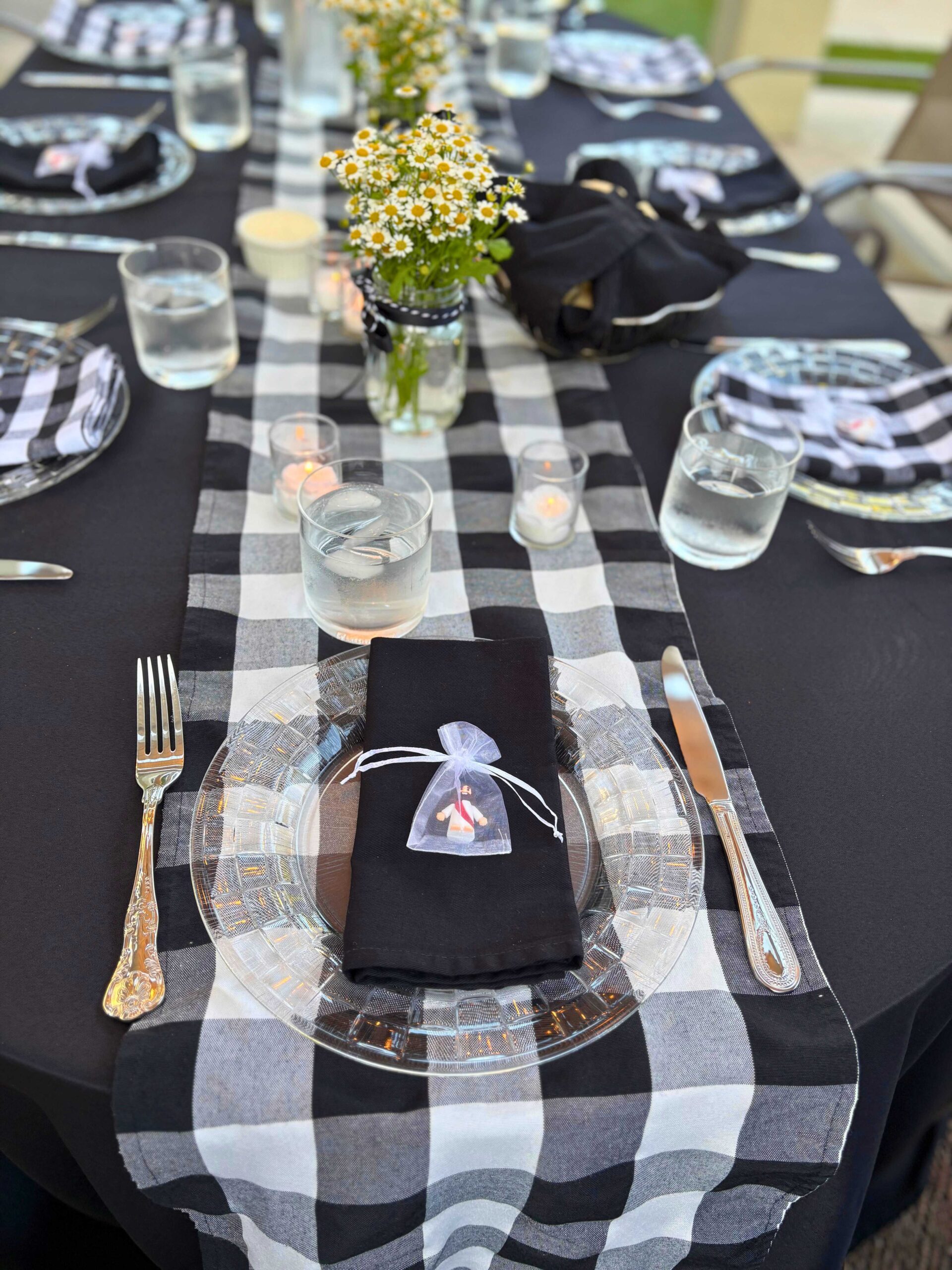 Seasonal Tablescape Styling with Black & White Gingham - Fun with Fun-Size
